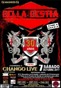 BELLA BESTIA grabación 30 Aniversario de "Lista Para Matar" en Madrid. AVALANCH anuncia primeras ...